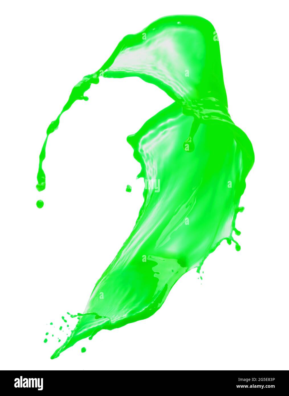 light green paint splash isolated on a white background Stock Photo - Alamy