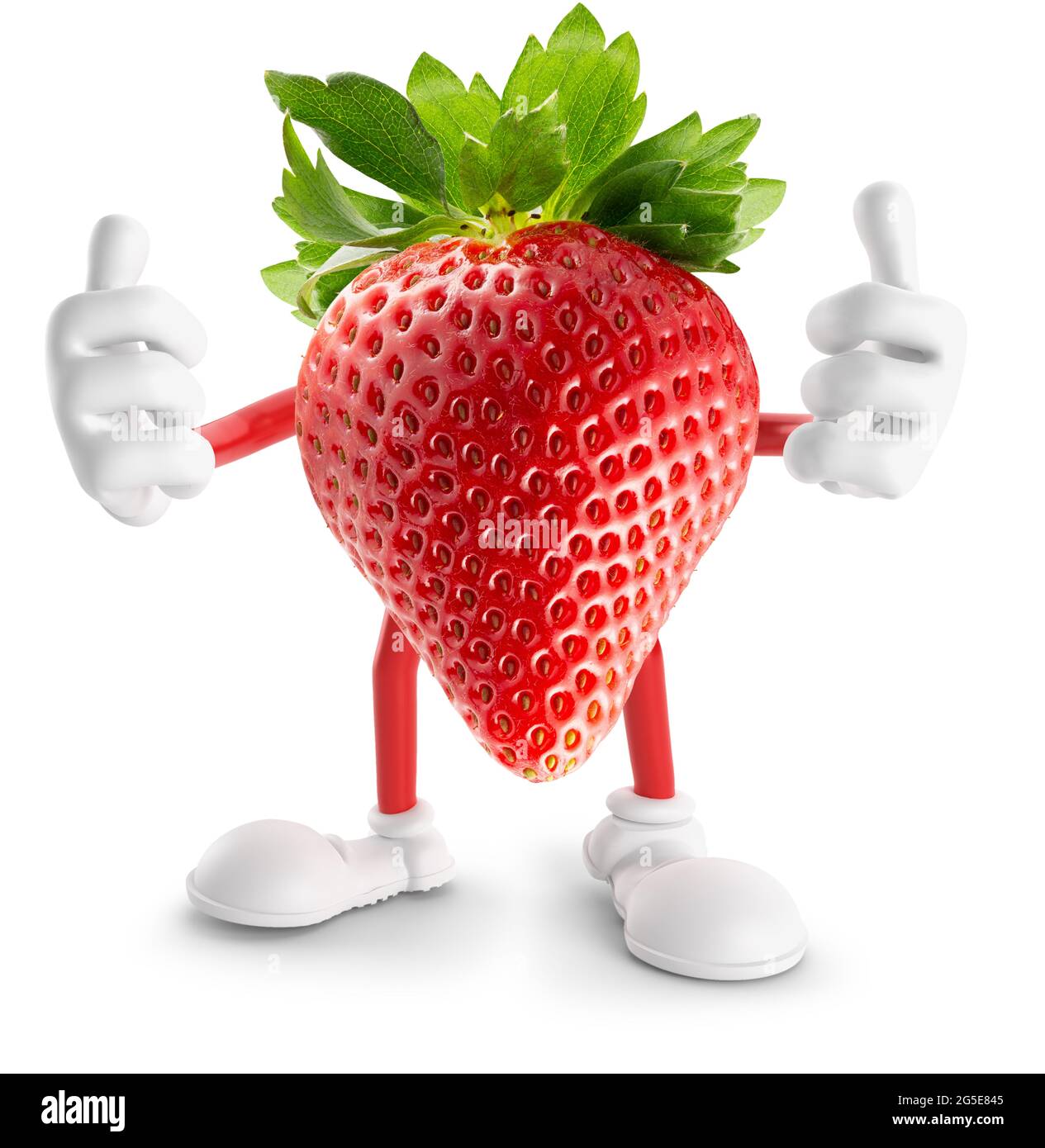 strawberry character with hands and legs isolated on white background ...