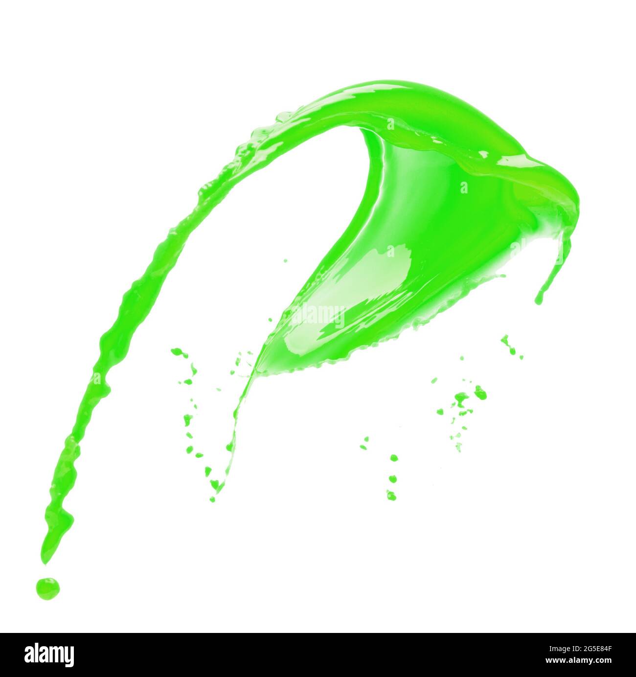 light green paint splash isolated on a white background Stock Photo - Alamy