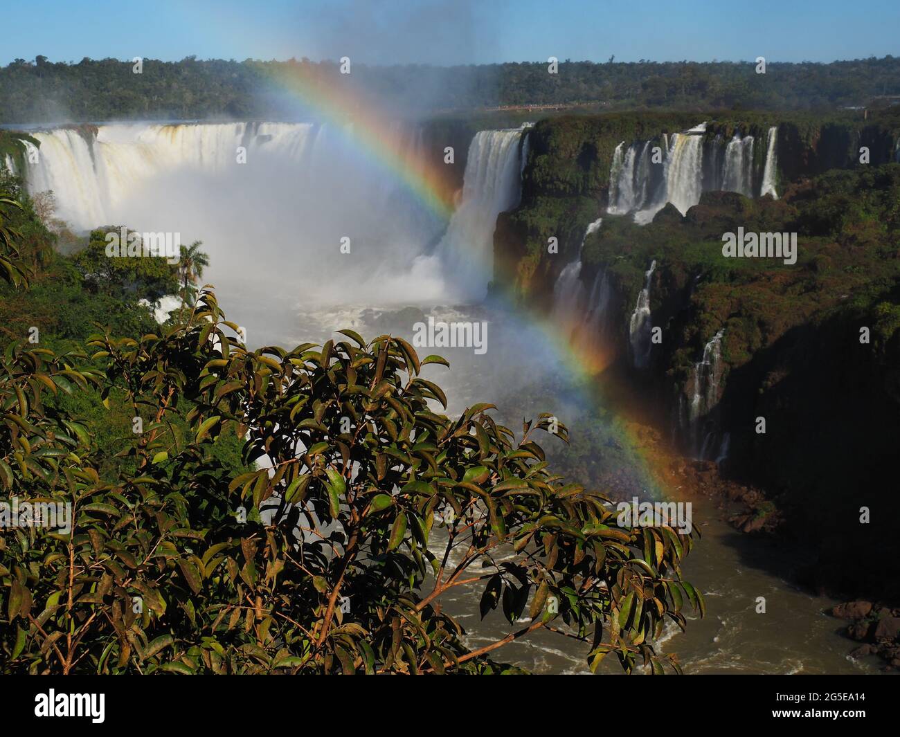 Mesmerizing scenery of rainbow on Iguazu falls Stock Photo - Alamy