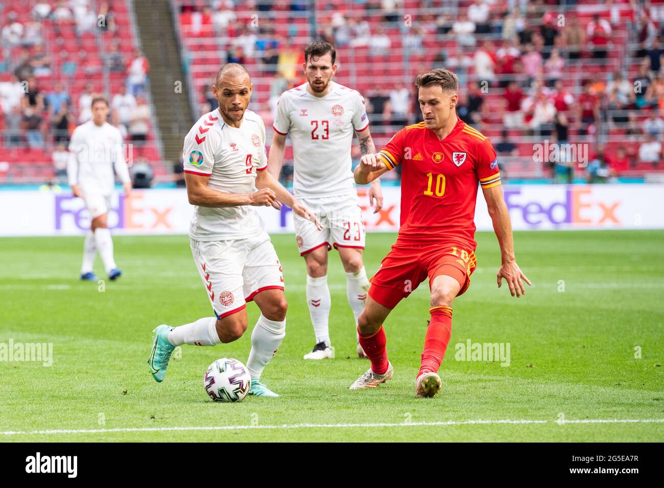 26.06.2021, Amsterdam, Johan Cruyff Arena, EURO 2020: Wales - Denmark ...