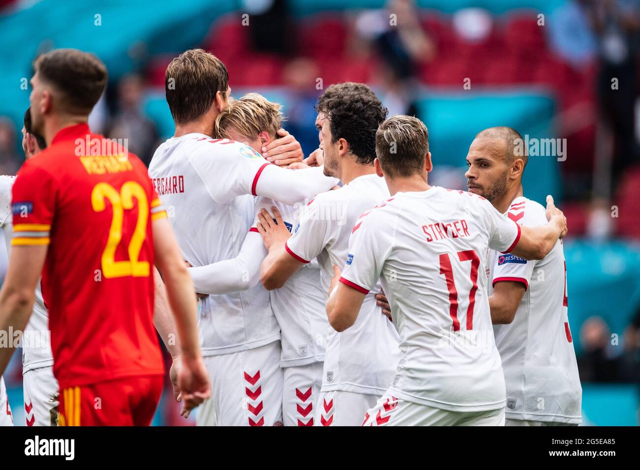26.06.2021, Amsterdam, Johan Cruyff Arena, EURO 2020: Wales - Denmark ...