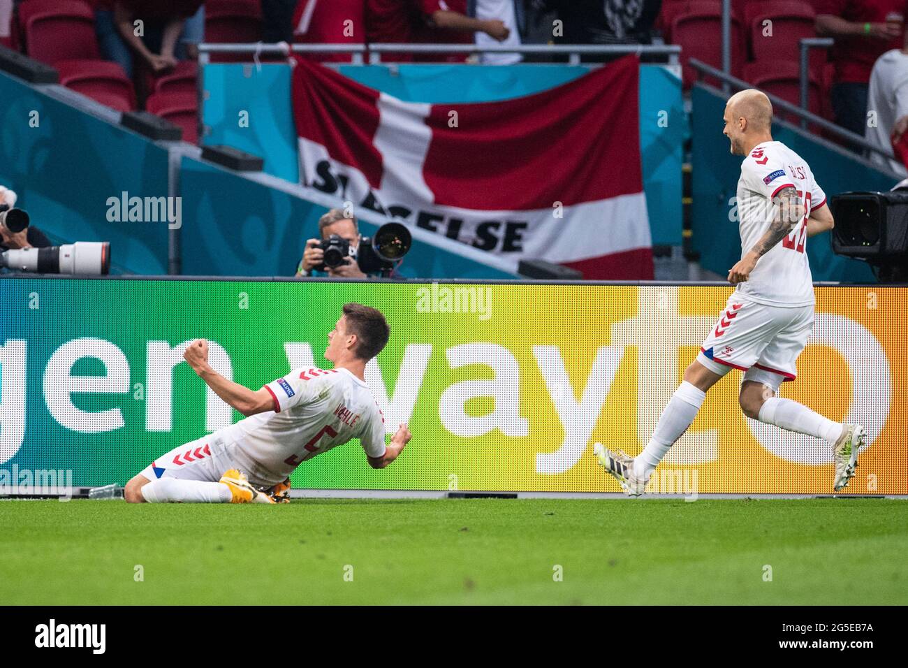 26.06.2021, Amsterdam, Johan Cruyff Arena, EURO 2020: Wales - Denmark ...