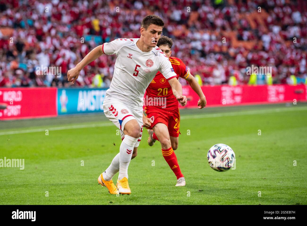 26.06.2021, Amsterdam, Johan Cruyff Arena, EURO 2020: Wales - Denmark ...
