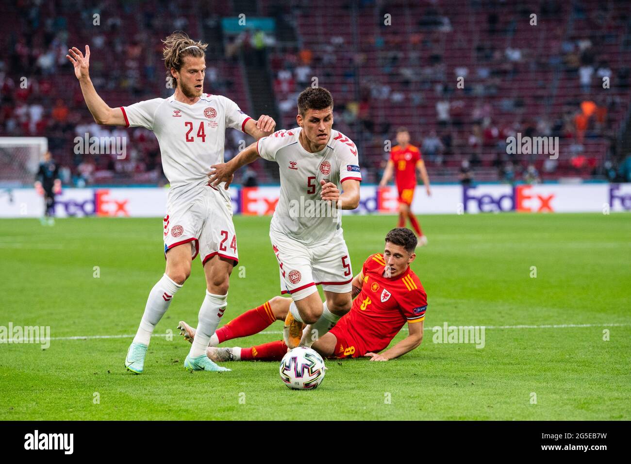 26.06.2021, Amsterdam, Johan Cruyff Arena, EURO 2020: Wales - Denmark ...