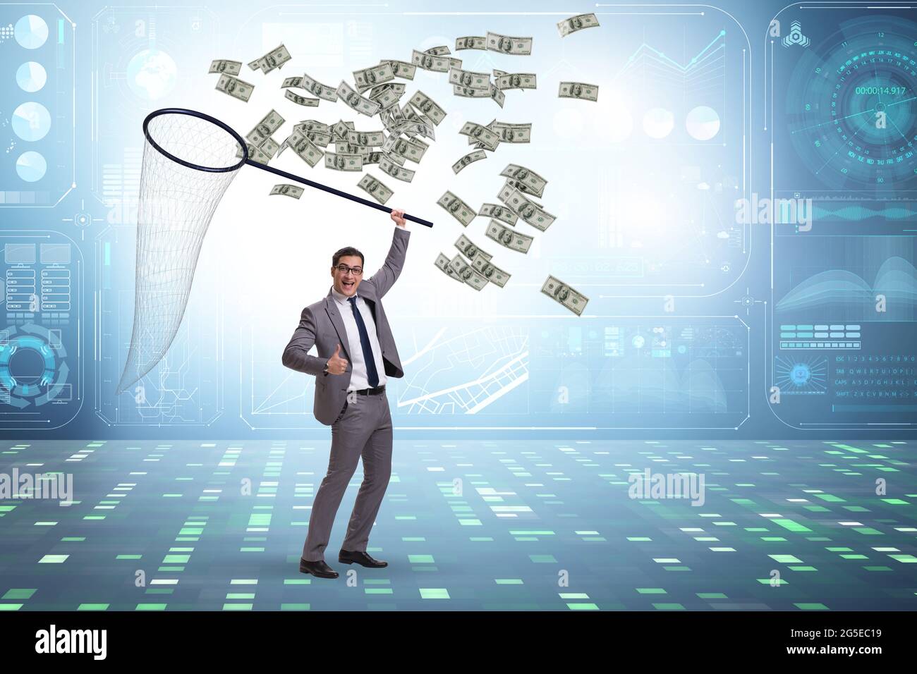 Capturing money with net hi-res stock photography and images - Alamy