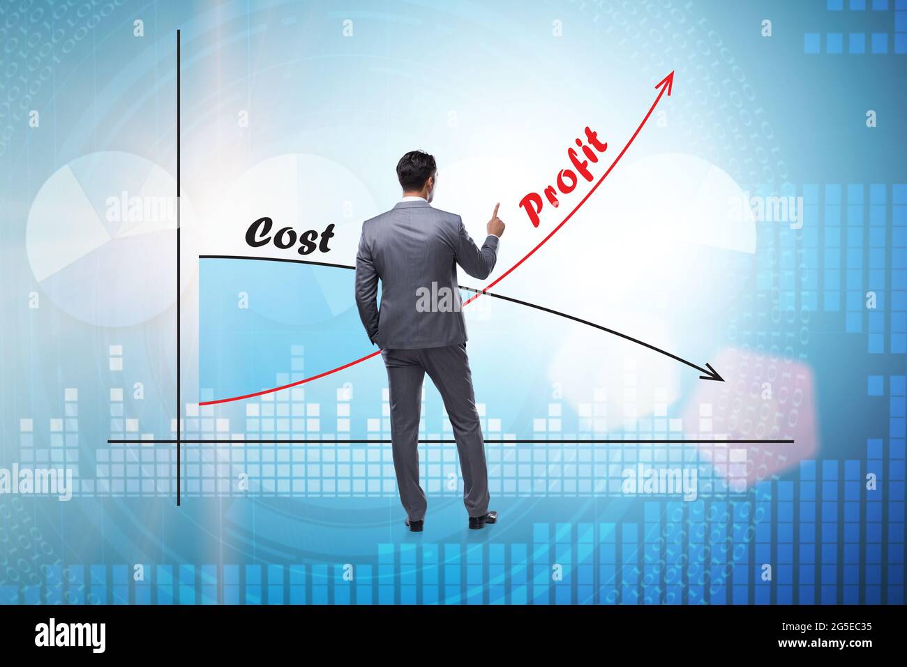 Concept of proft and loss with the businessman Stock Photo - Alamy