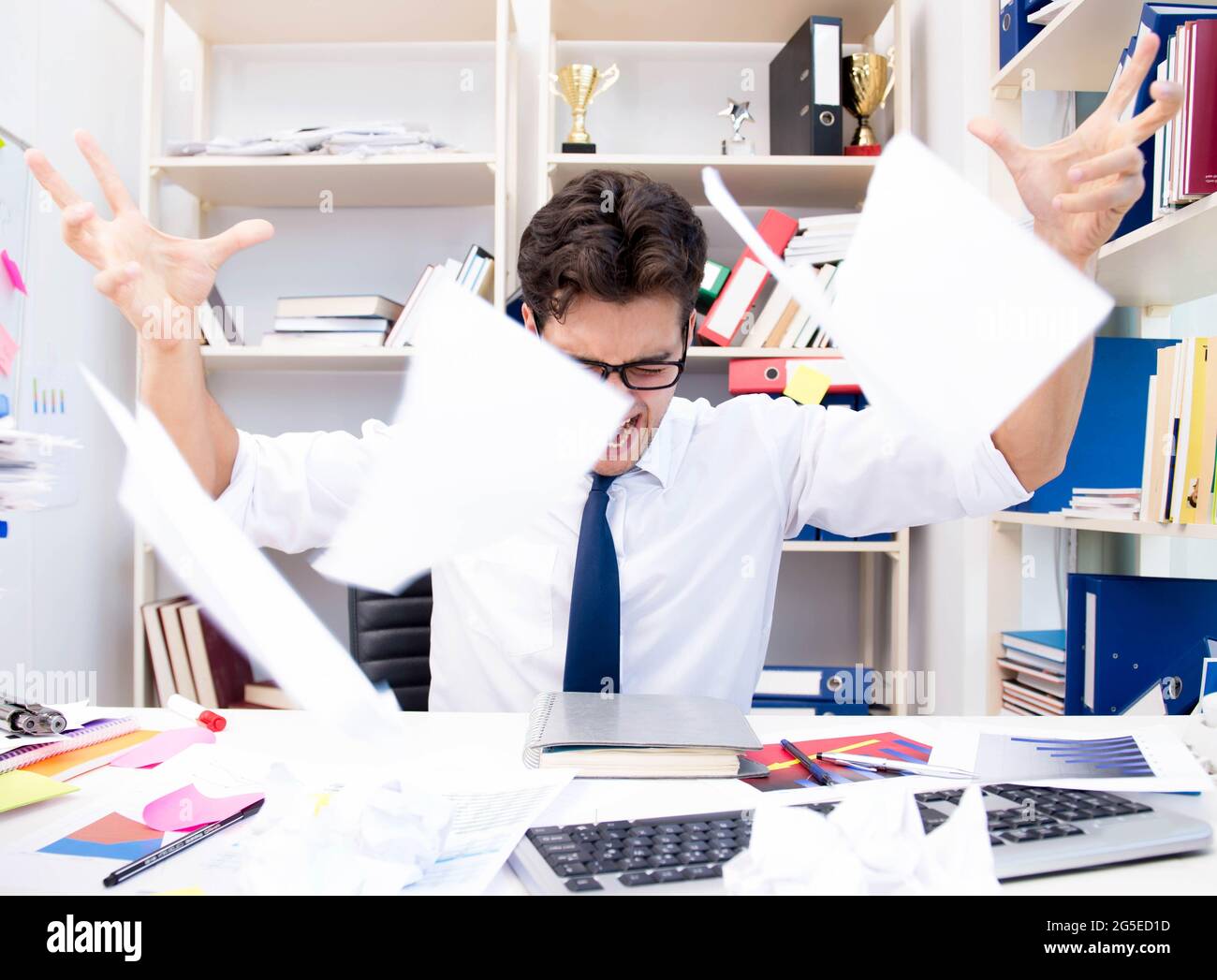 The angry and scary businessman in the office Stock Photo - Alamy