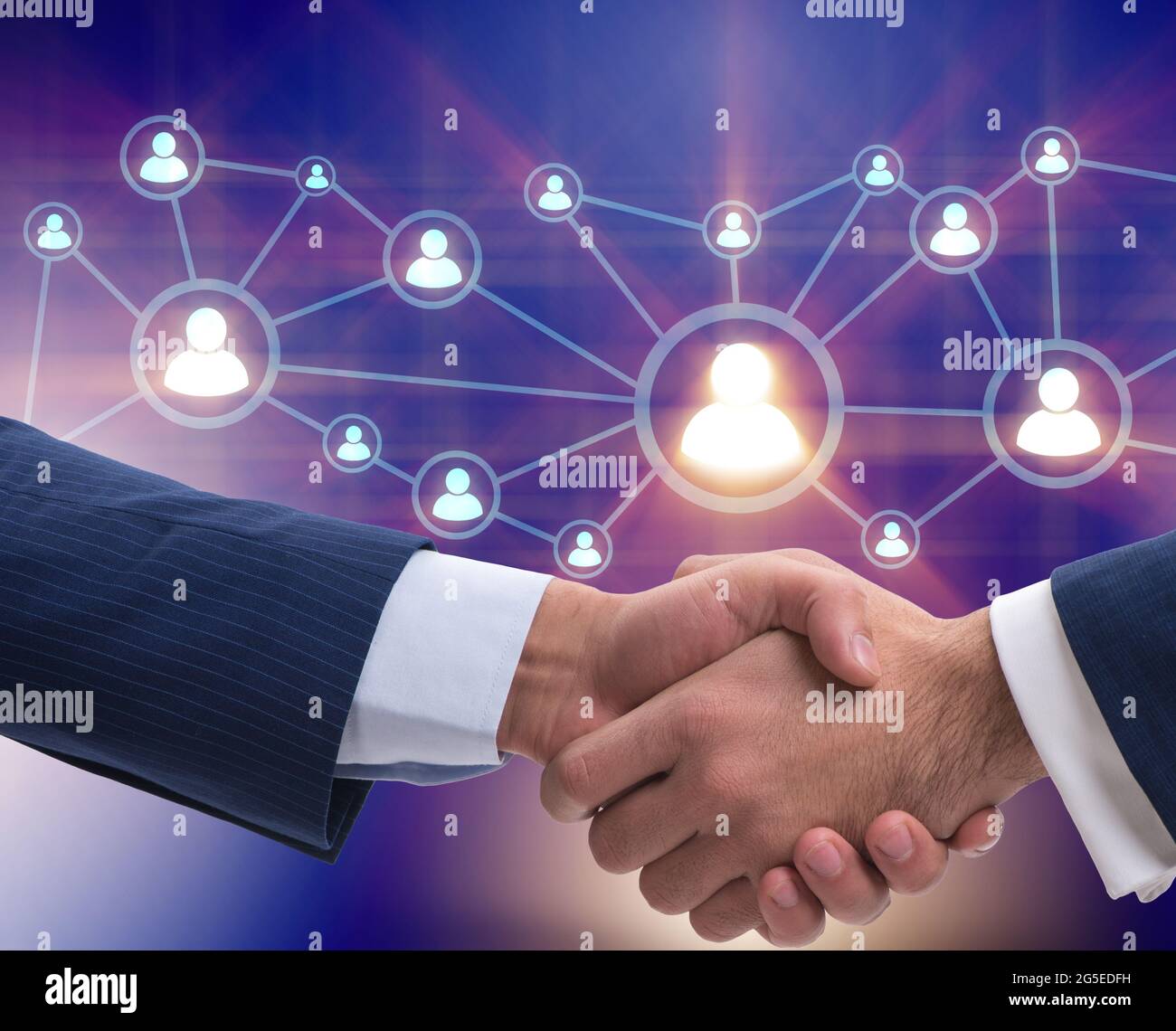 The handshake concept - business metaphor illustration Stock Photo - Alamy