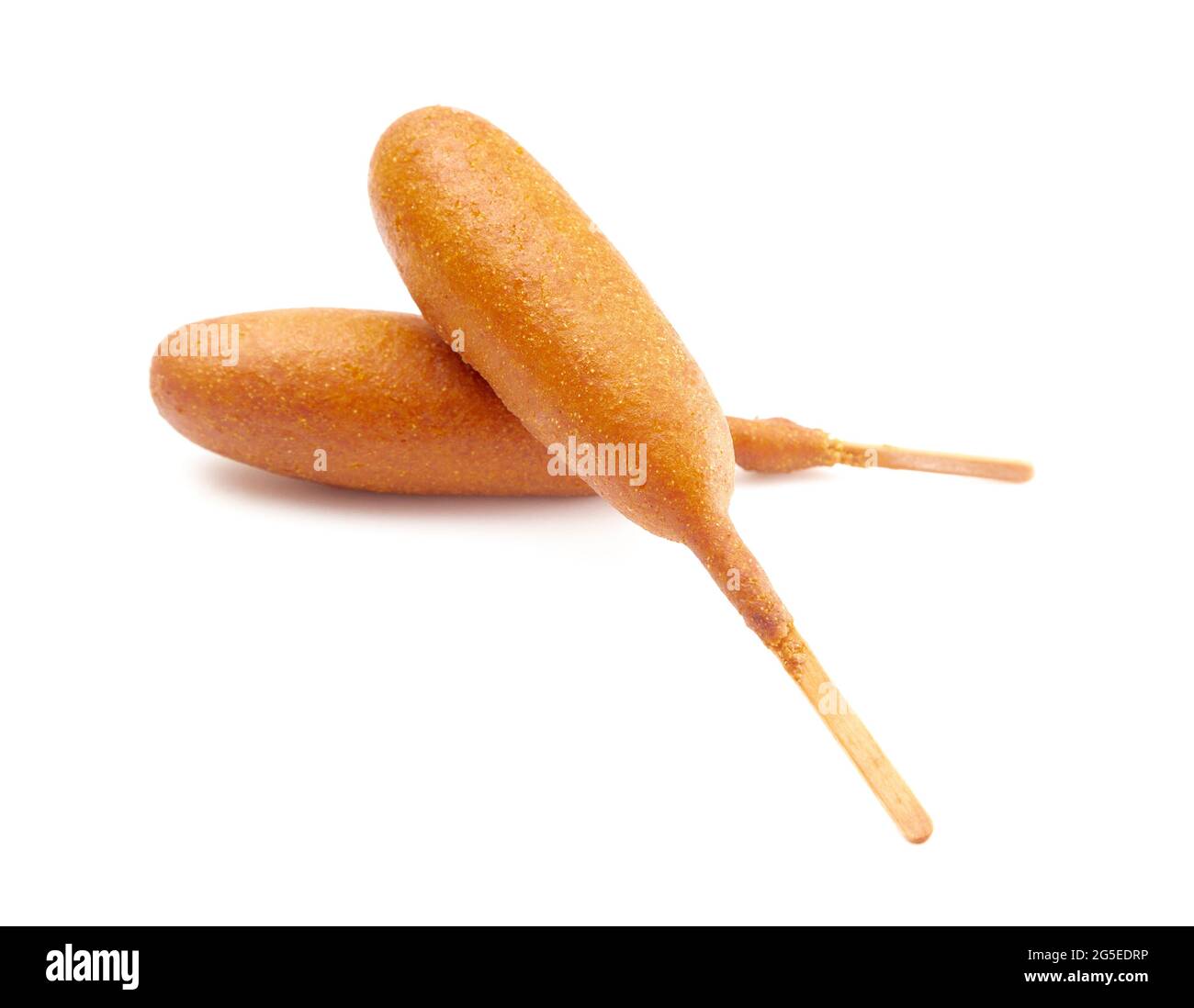 Two Corn Dogs Isolated on a White Background Stock Photo - Alamy