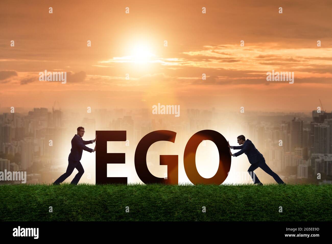 Concept of ego with the businessman Stock Photo - Alamy