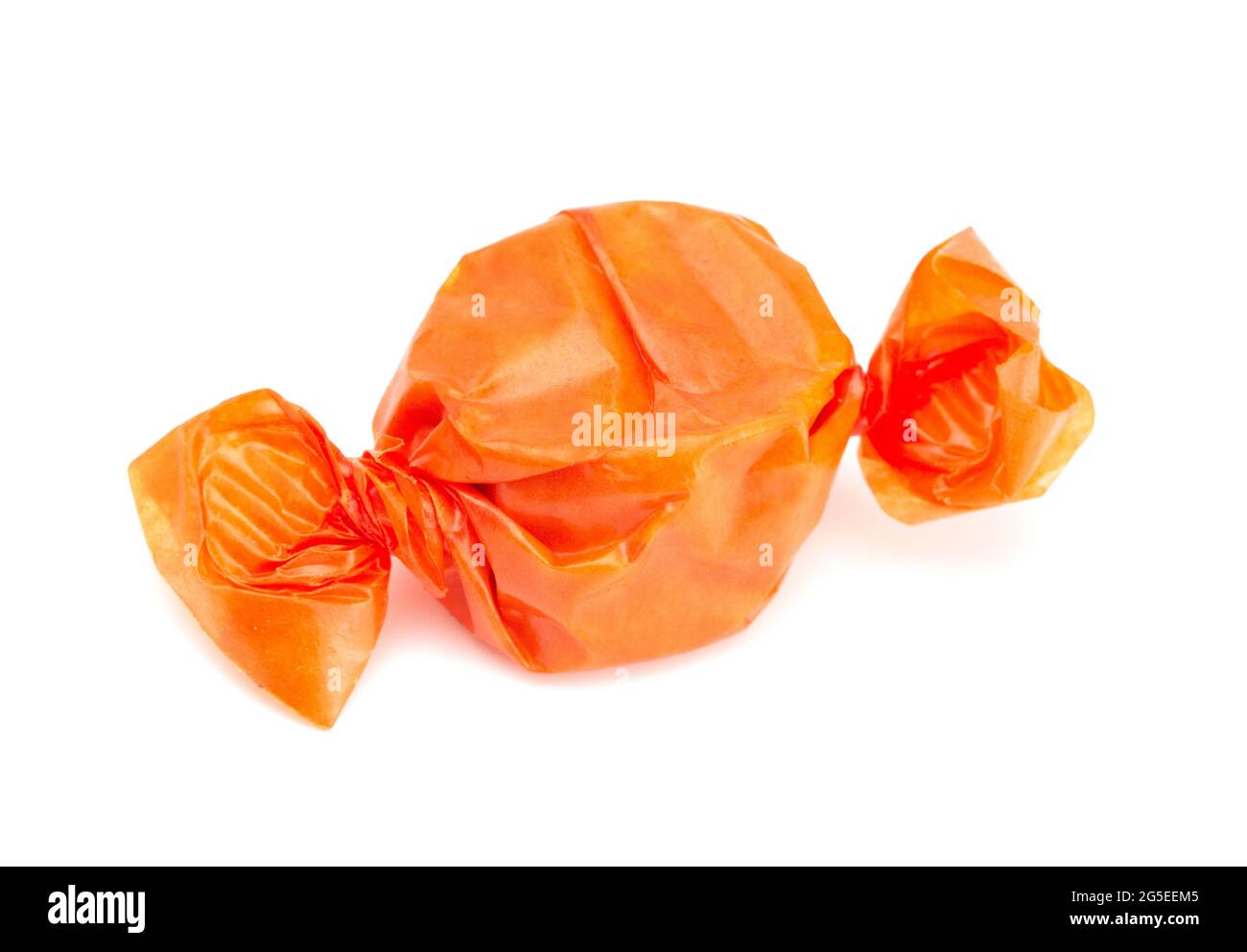 Orange Wrapped Candy on a White Background Stock Photo - Alamy