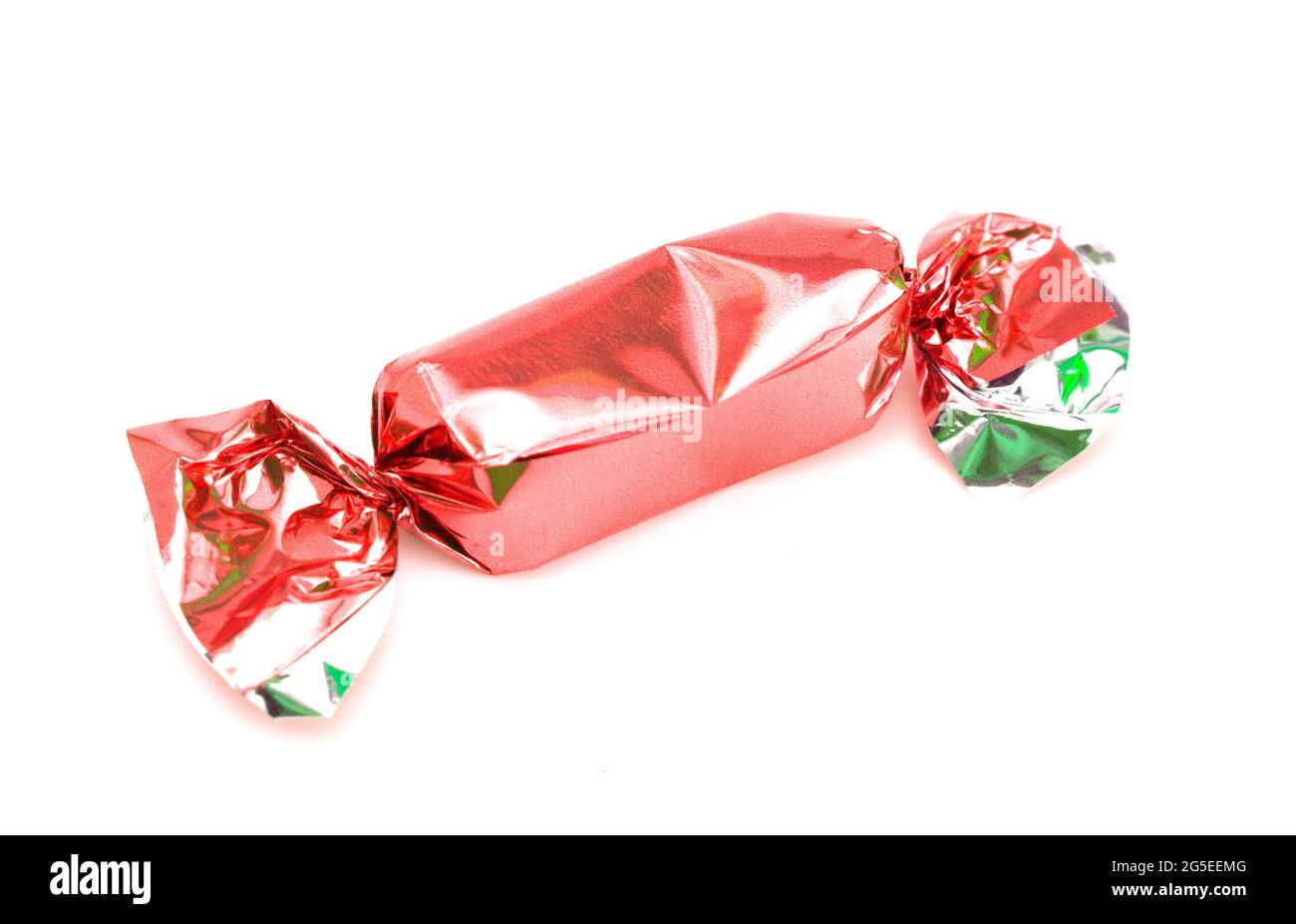 Red Wrapped Candy on a White Background Stock Photo - Alamy