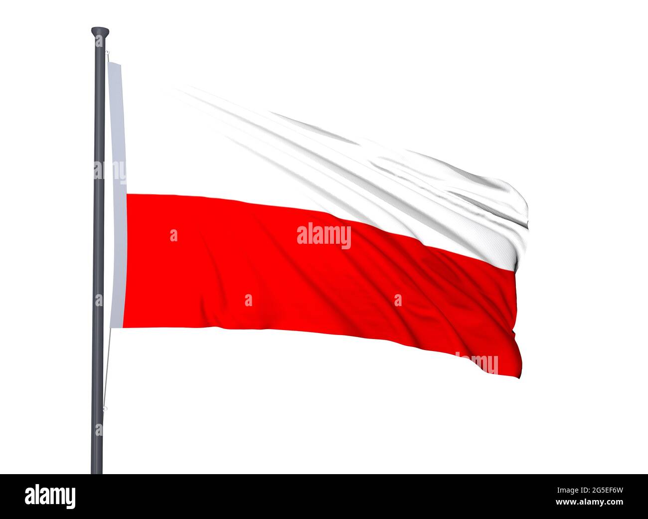 A digital illustration of a waving Polish flag on a pole Stock Photo ...