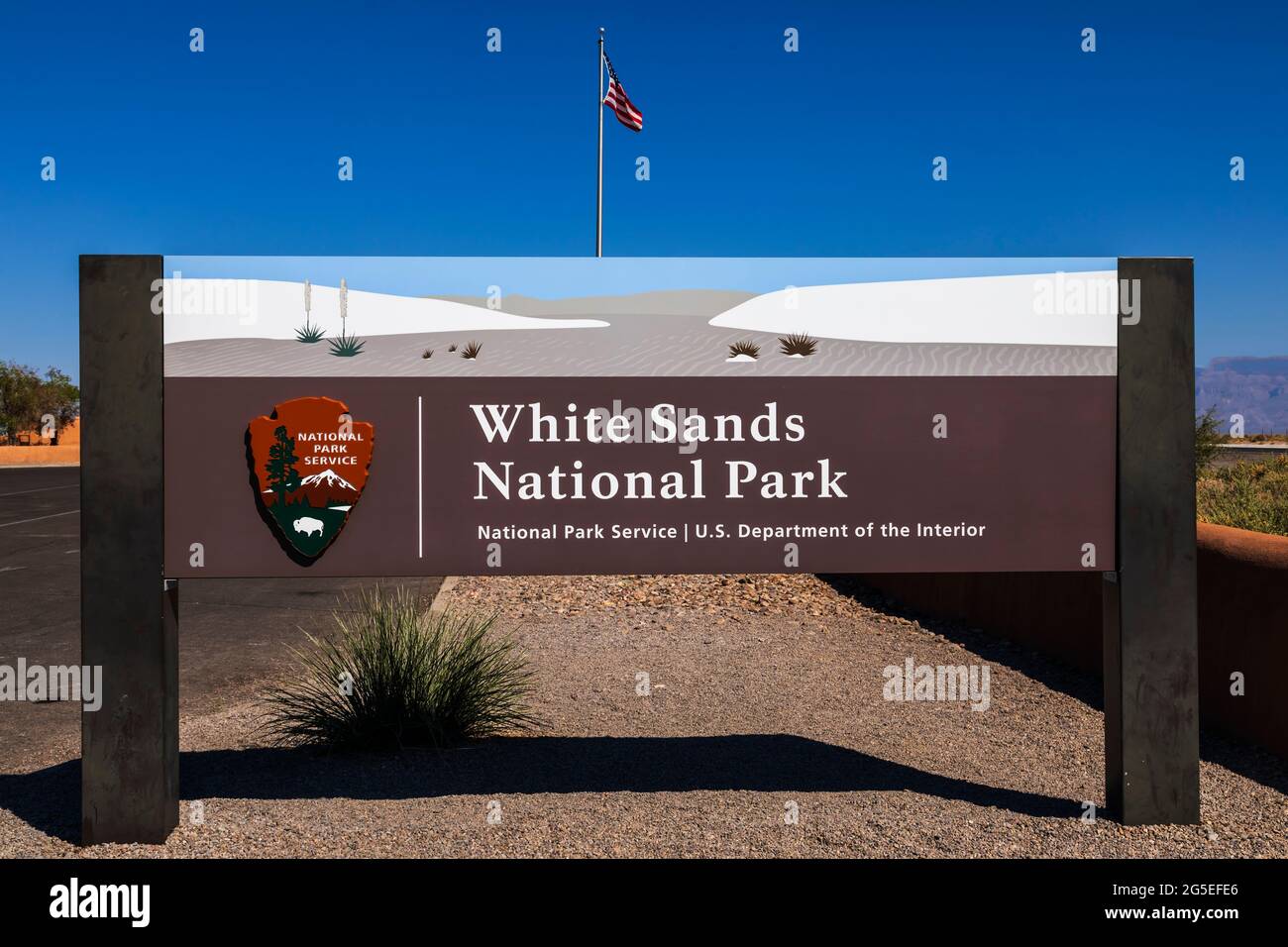 White Sands National Park sign Stock Photo - Alamy