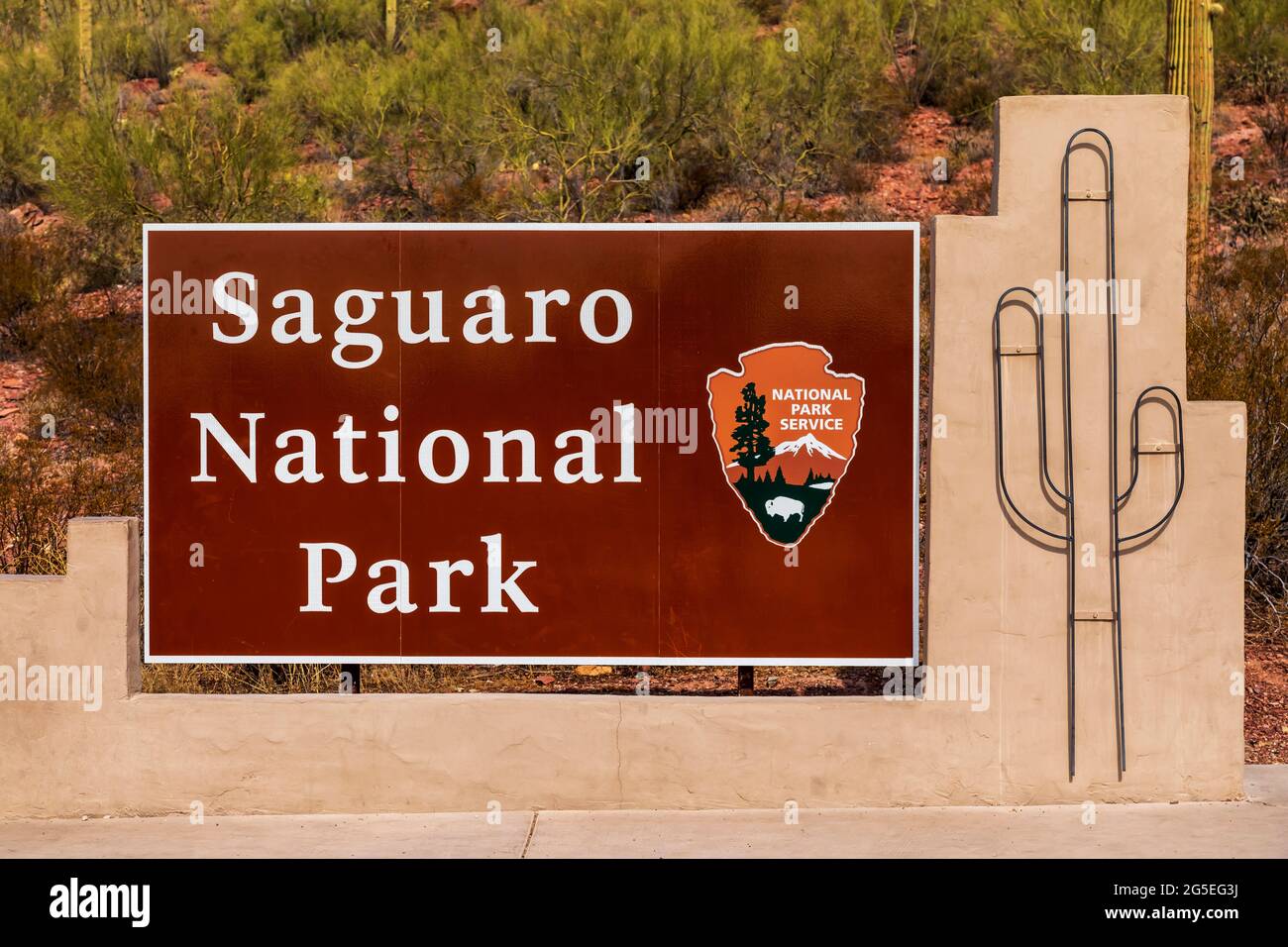 Saguaro national park sign hi-res stock photography and images - Alamy
