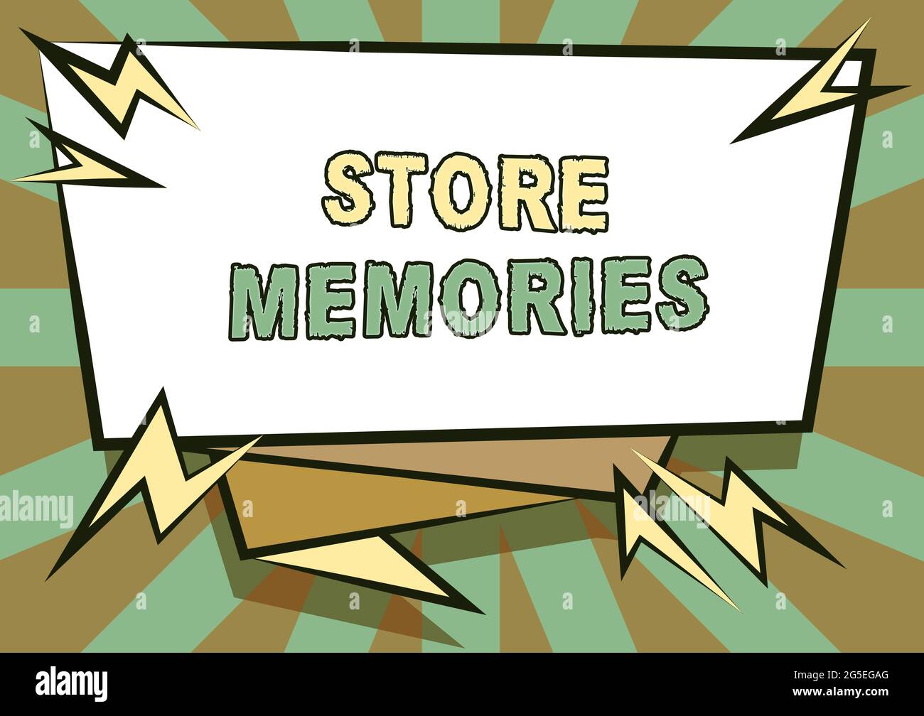 Text showing inspiration Store Memories. Word for a process of ...