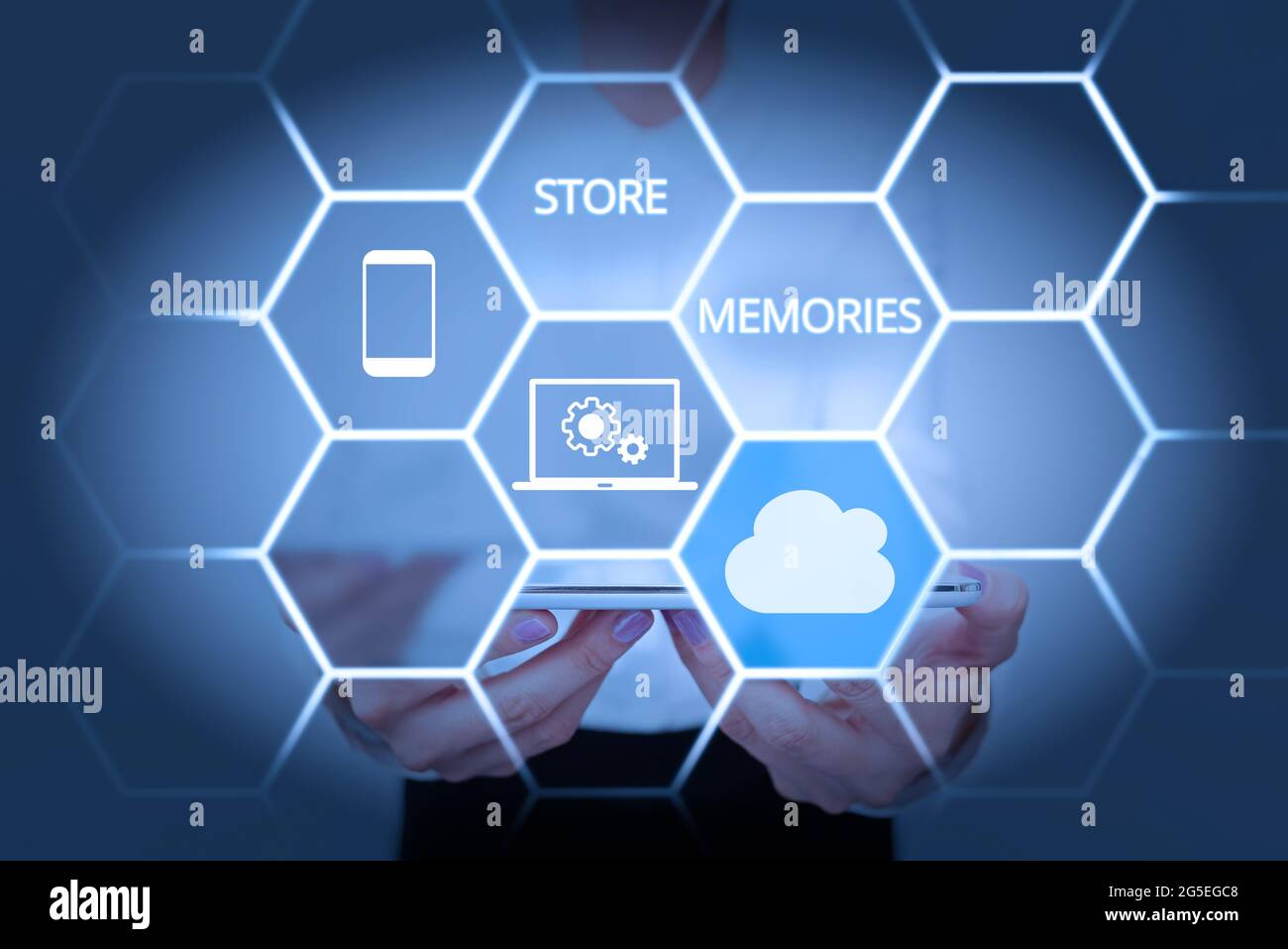 Hand Writing Sign Store Memories Word For A Process Of Inputting And Storing Data Previously