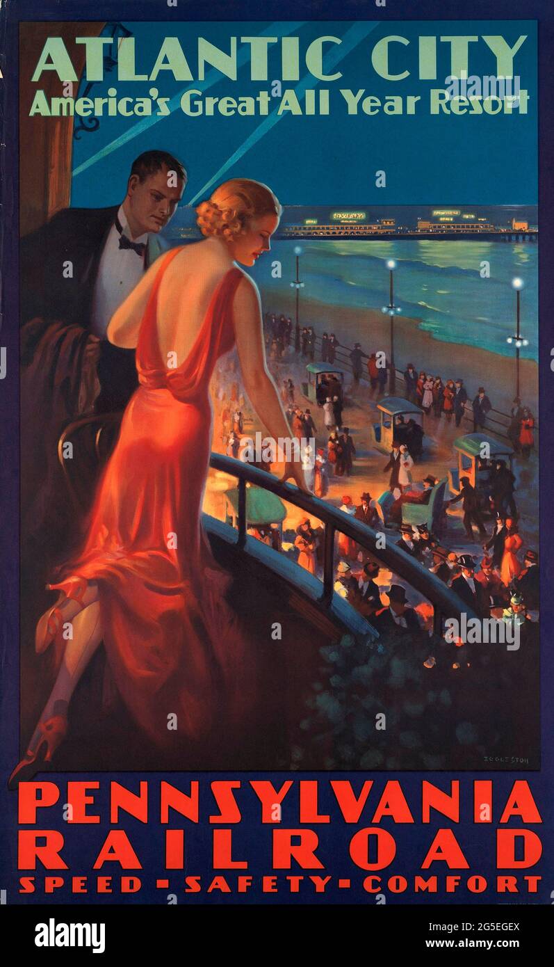 Vintage atlantic city poster hi-res stock photography and images - Alamy