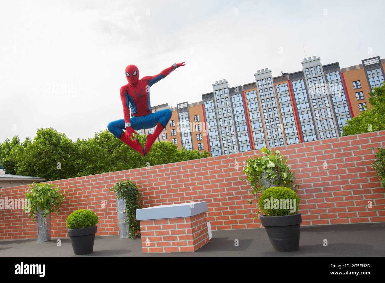 Spiderman attends the Disney's Hotel New York - The Art of Marvel week ...