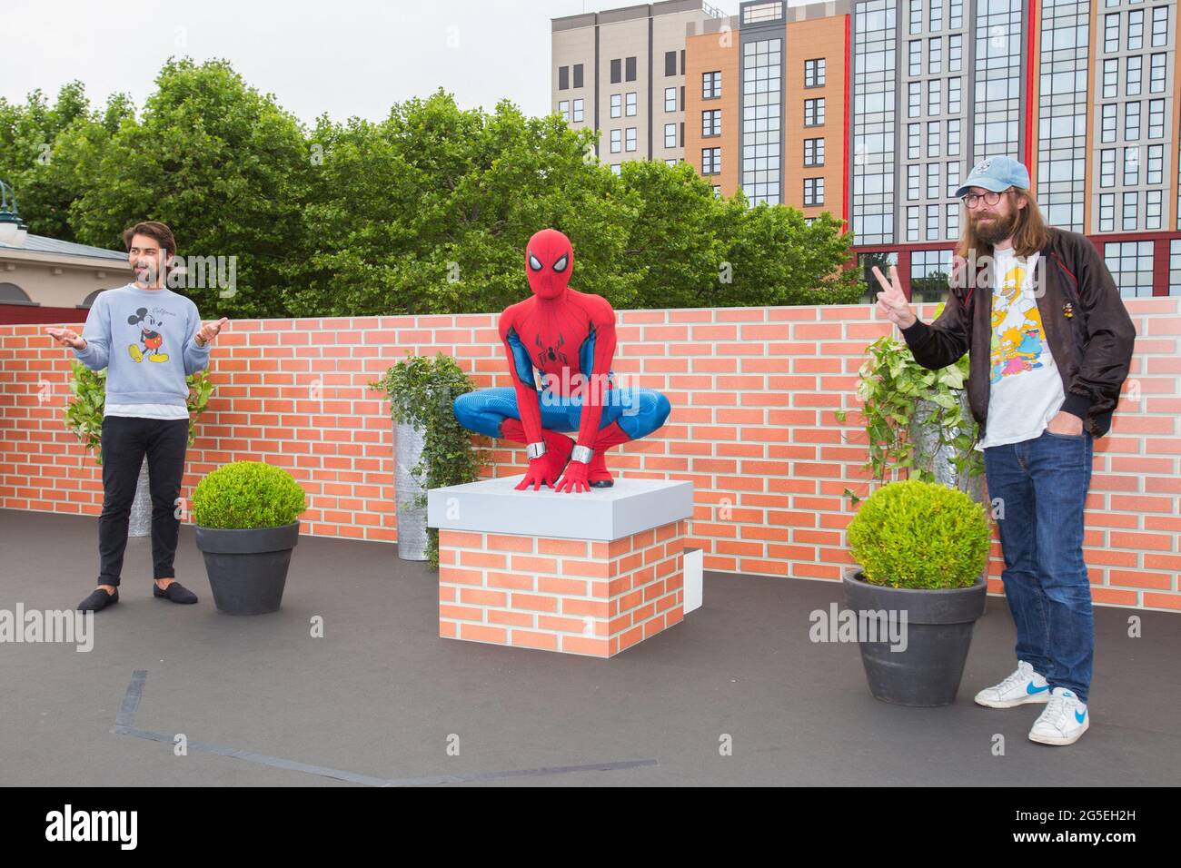 Irfane and Breakbot aka Thibaut Berland attends the Disney's Hotel New ...