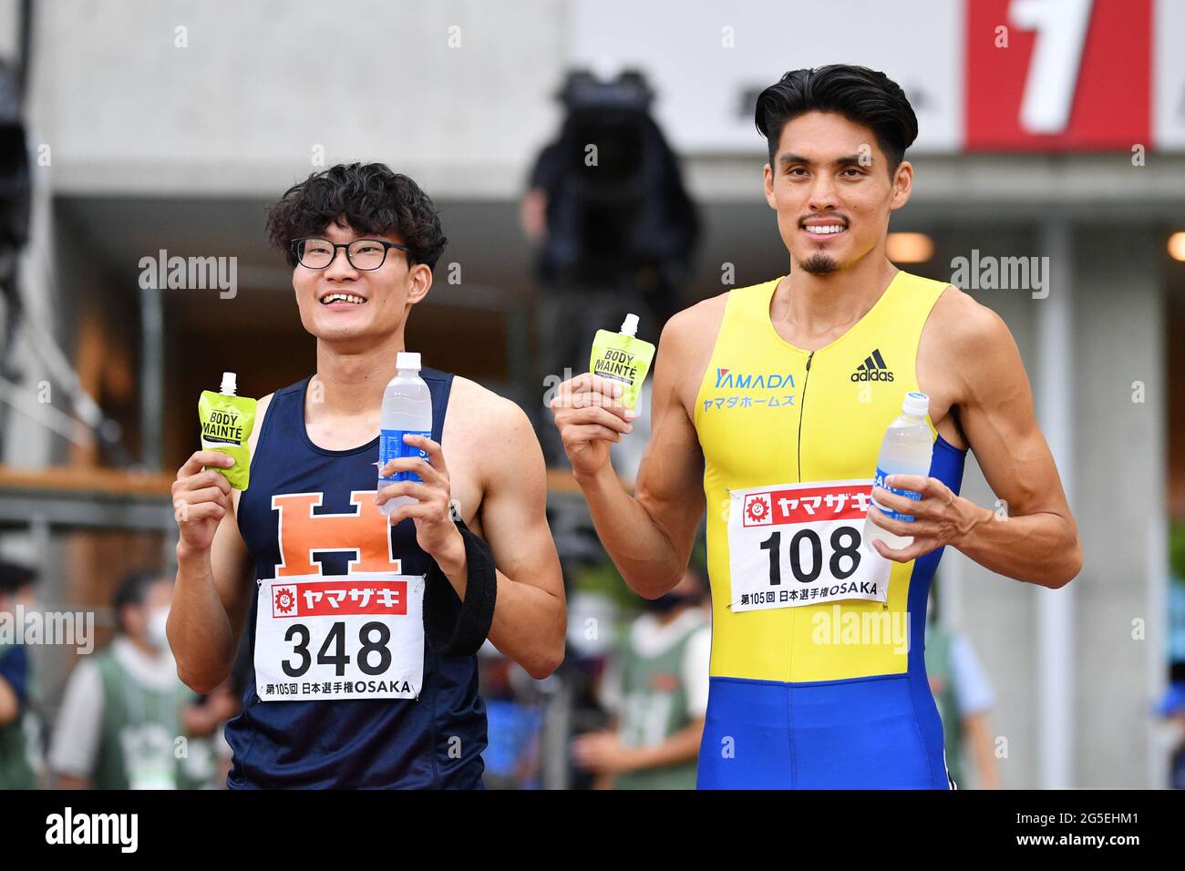 Yanmar Stadium Nagai, Osaka, Japan. 26th June, 2021. (L-R) Kazuki ...