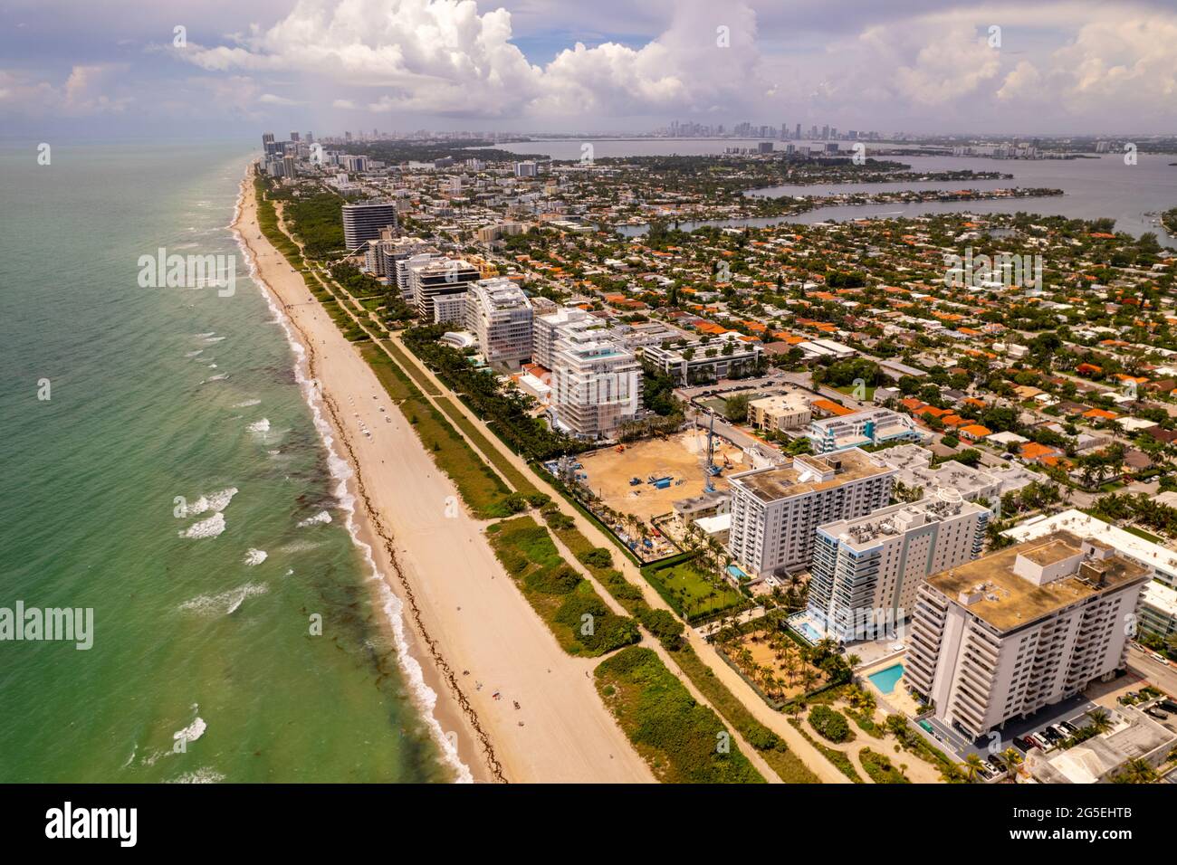 Oceanfront realty Miami Beach FL Surfside USA Stock Photo - Alamy