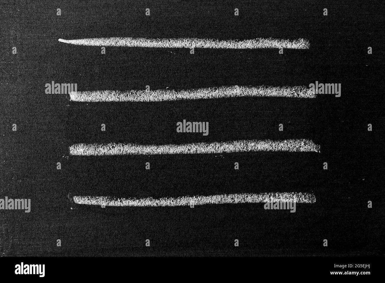 White color chalk hand drawing in set of line or square shape on ...