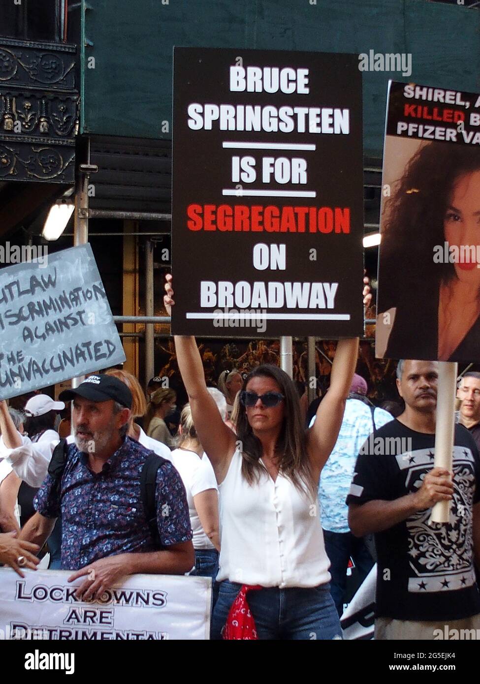 June 26, 2021, New York, New York, USA: Anti -Vaxxers protest the ...