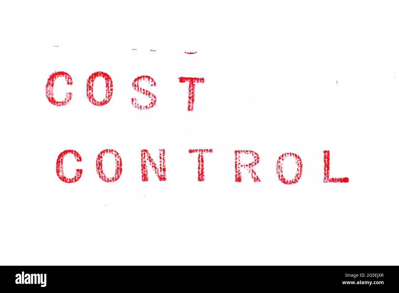 Red color rubber stamp in word cost control on white paper background ...