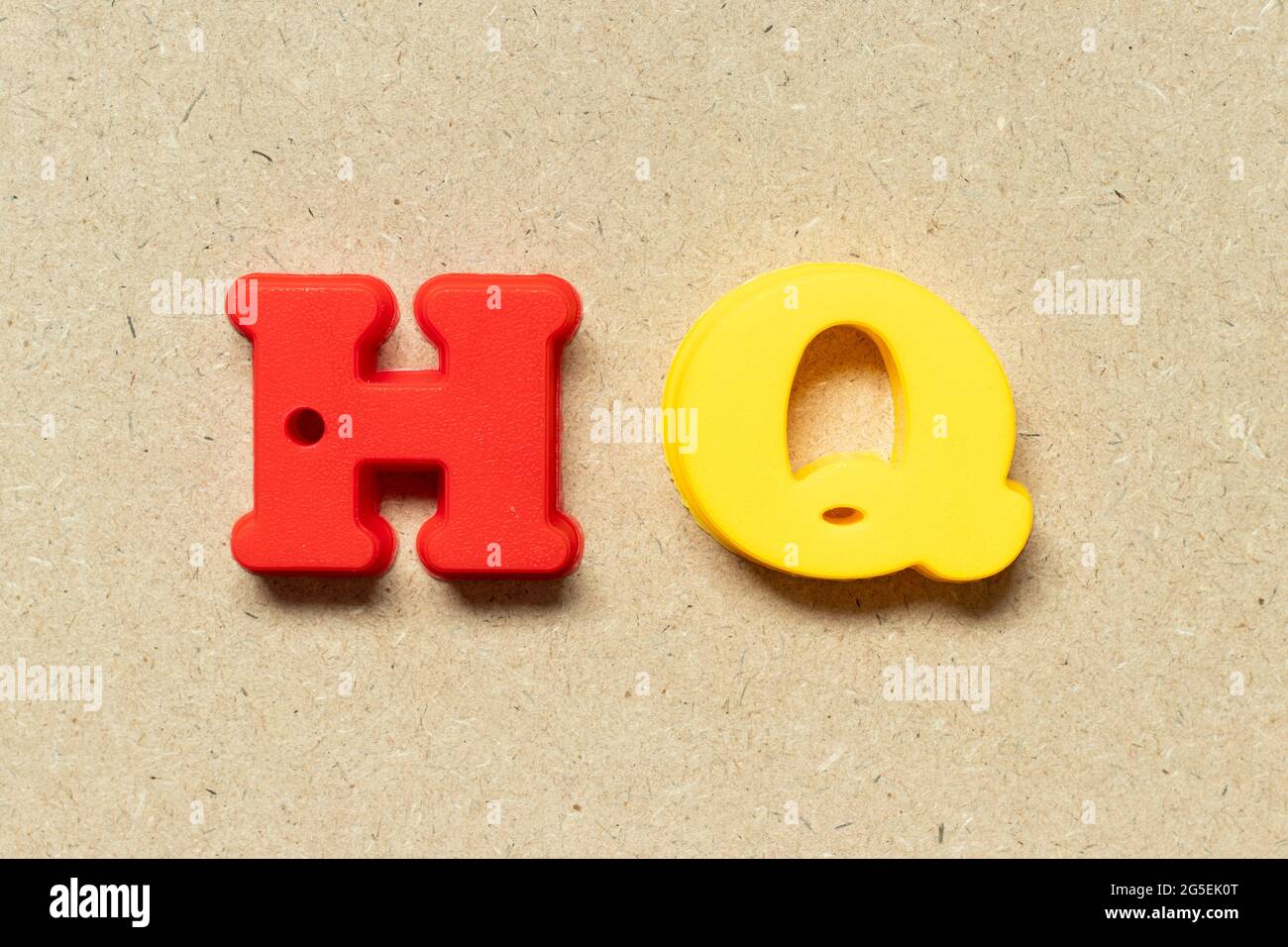Plastic alphabet letter in word HQ (Abbreviation of headquarters) on ...
