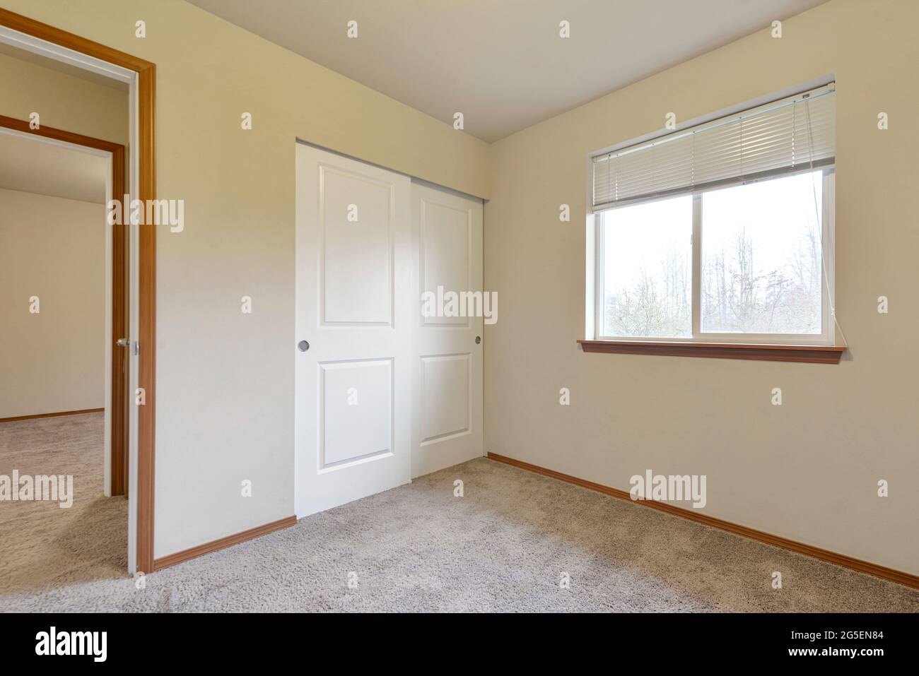 Modern empty residential bedroom interior Stock Photo - Alamy