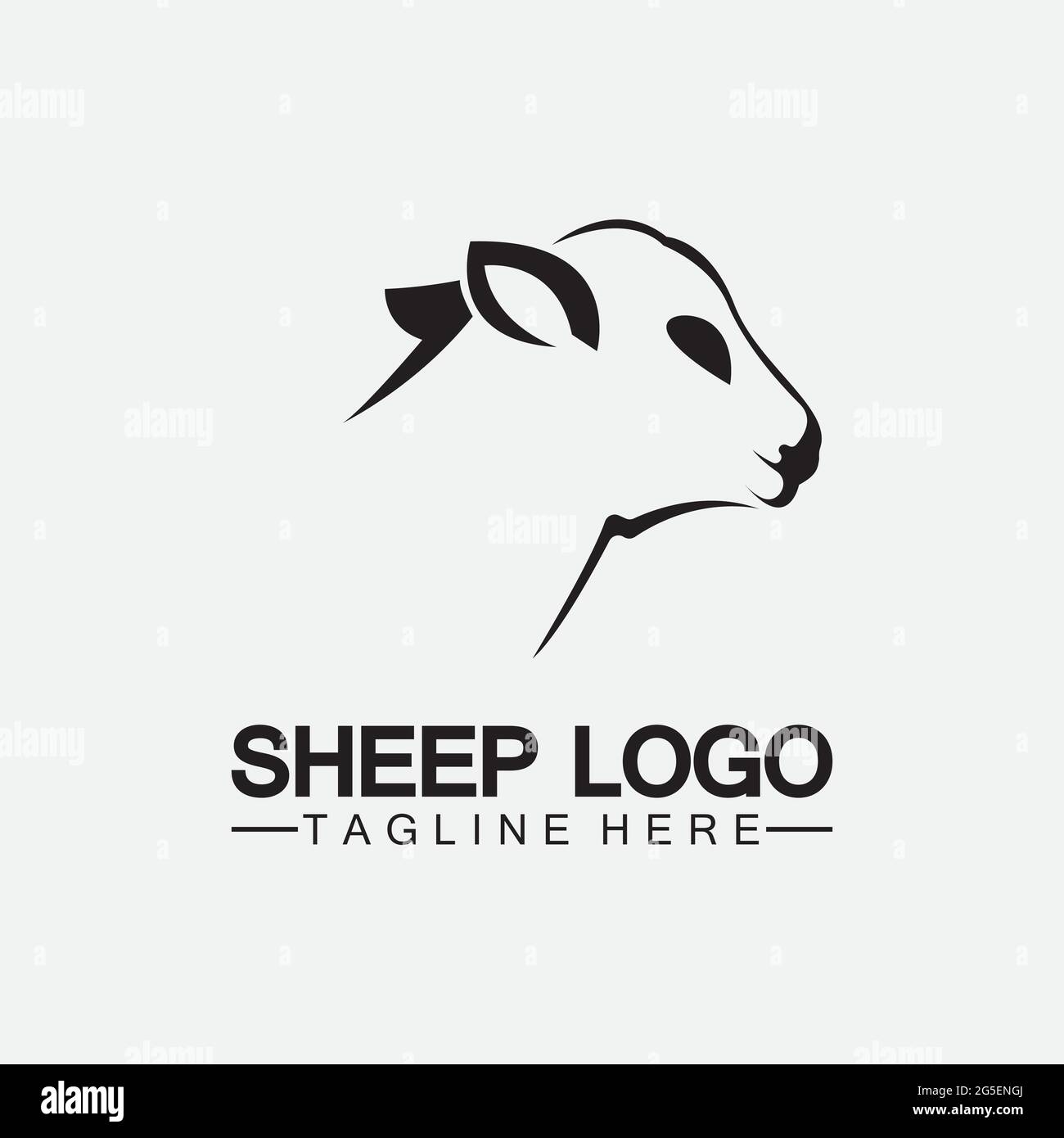 Sheep head logo vector icon illustration design template Stock Vector ...