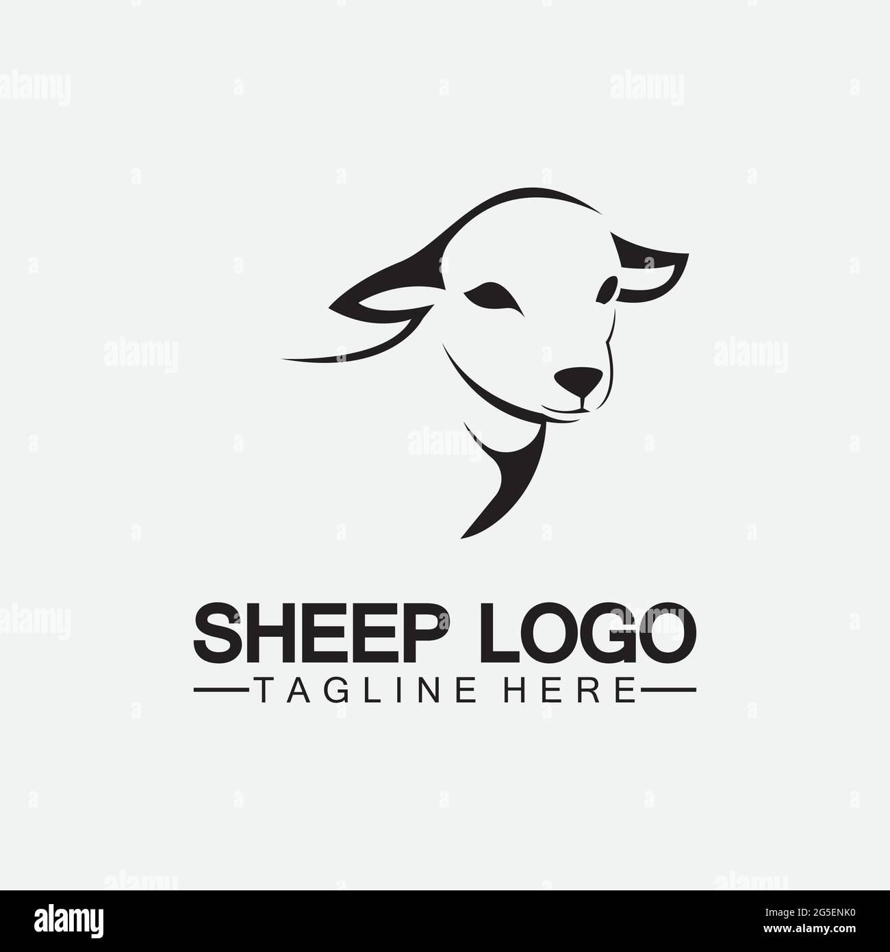 Sheep head logo vector icon illustration design template Stock Vector ...