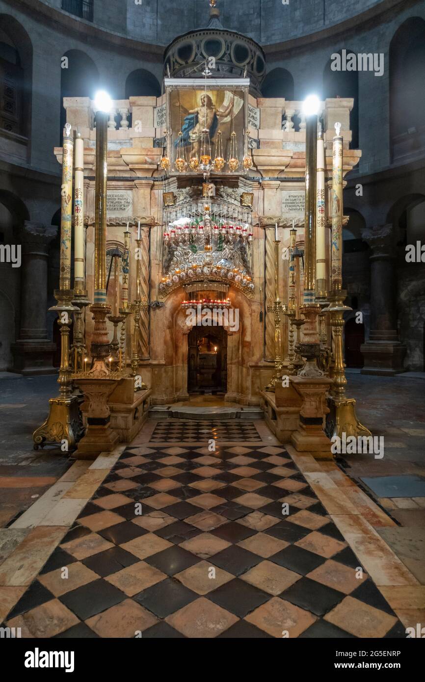 Exterior of the Edicule, which encloses what is believed to be the tomb ...