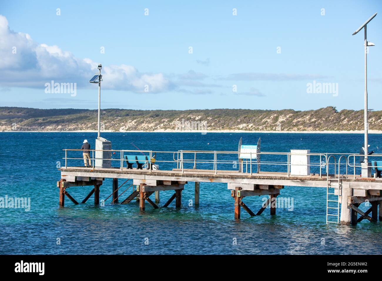 The wooden jetty at Emu Bay Kangaroo Island South Australia on May 9th ...