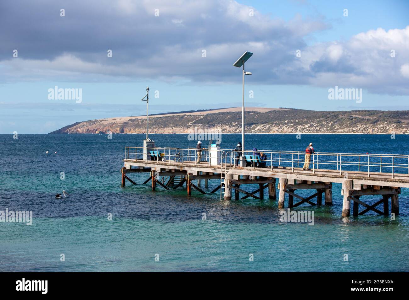 The wooden jetty at Emu Bay Kangaroo Island South Australia on May 9th ...