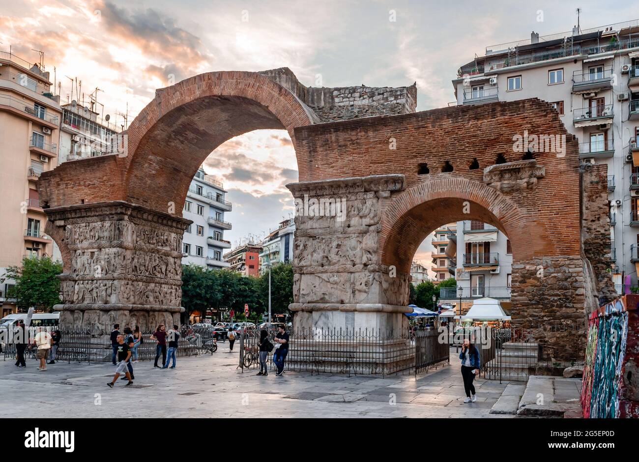 The Arch of Galerius aka Kamara, in the centre of the city. A Roman 4th ...