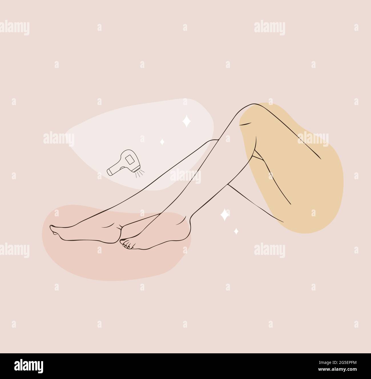 Laser epilation and cosmetology. Female smooth legs. Hair removal ...