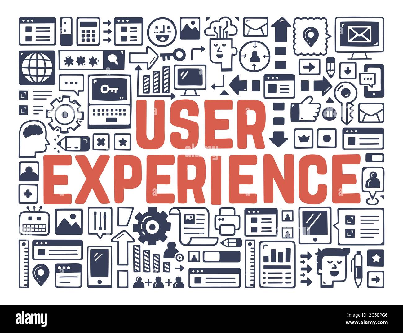 User Experience - Hand drawn vector illustration Stock Vector Image ...