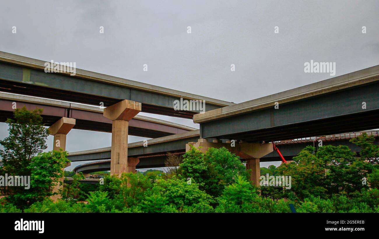 Construction of a highway bridge Stock Photo - Alamy