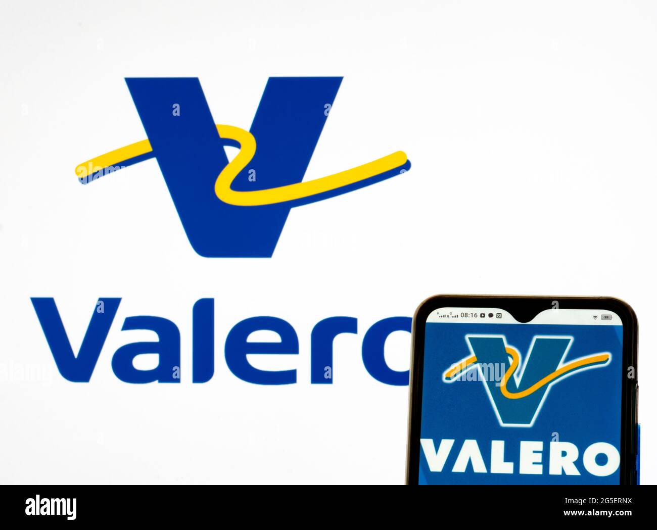 In this photo illustration a Valero Energy Corporation logo seen ...
