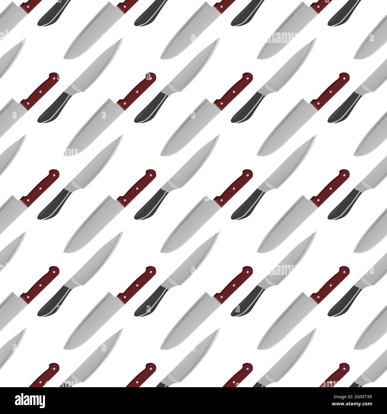 Kitchen Knife Seamless Pattern. Vector Illustration of Tattoo Hand ...