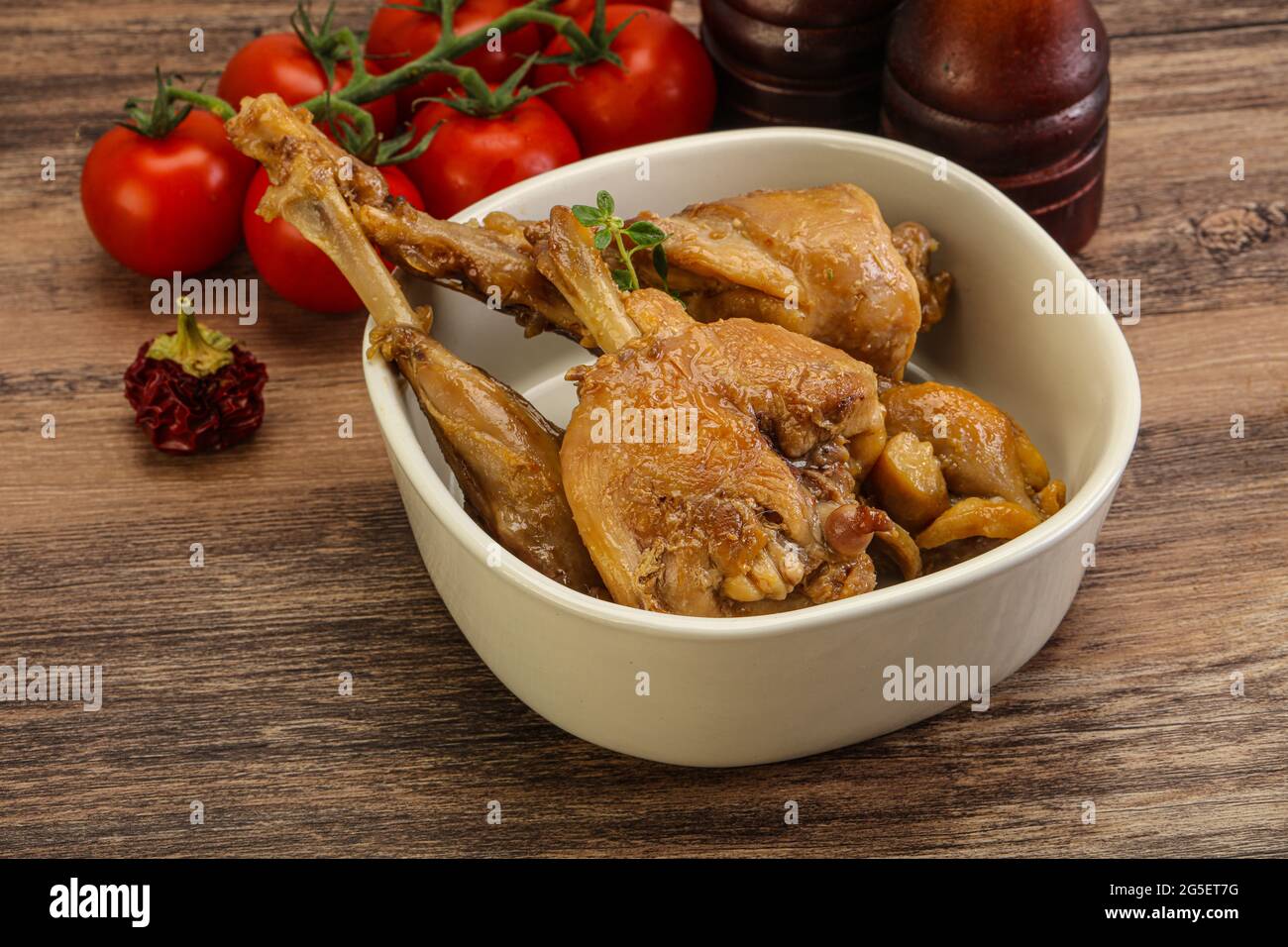 Rabbit stew in sweet and spicy sauce Stock Photo - Alamy