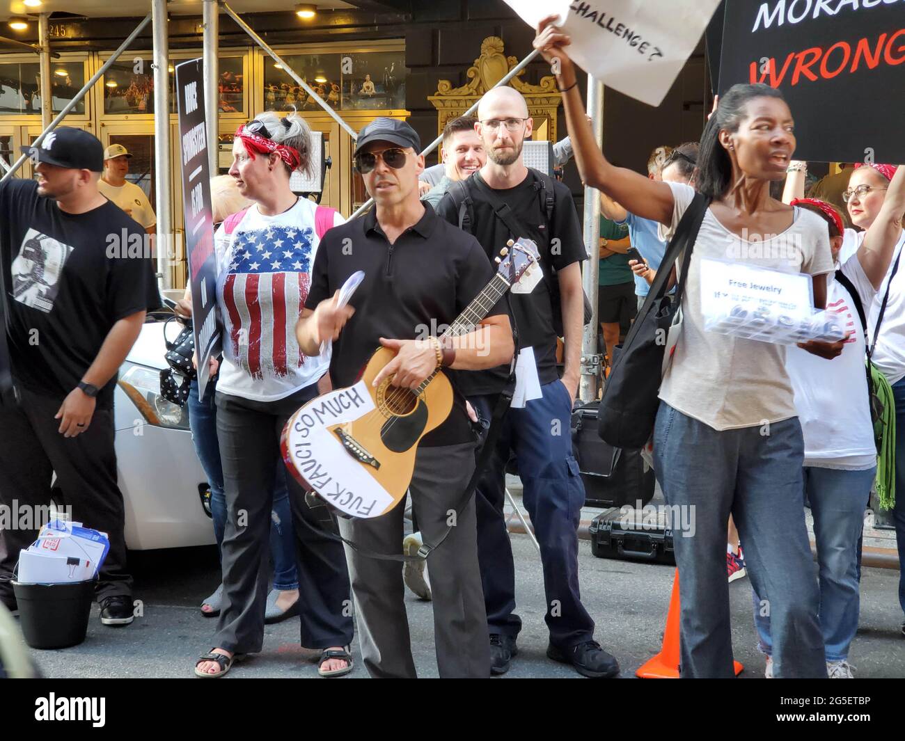 New York, New York, USA. 26th June, 2021. Anti -Vaxxers protest the ...