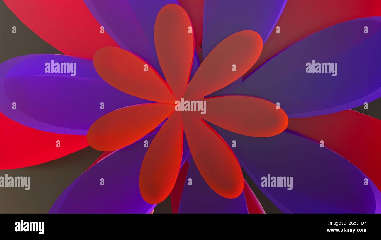 Beautiful decoration with 3d render oval petals and round design ...