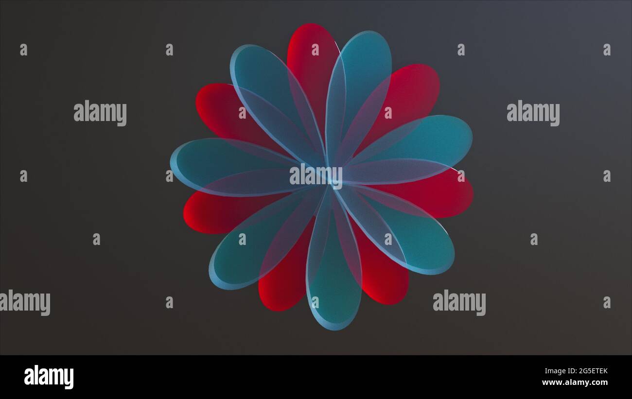 Beautiful decoration with 3d render oval petals and round design ...