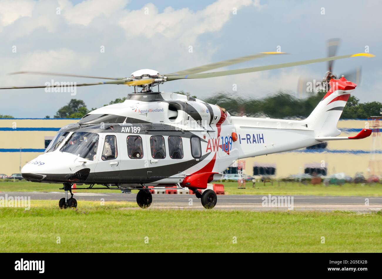 AgustaWestland AW189 helicopter I-RAIH at the Farnborough International ...