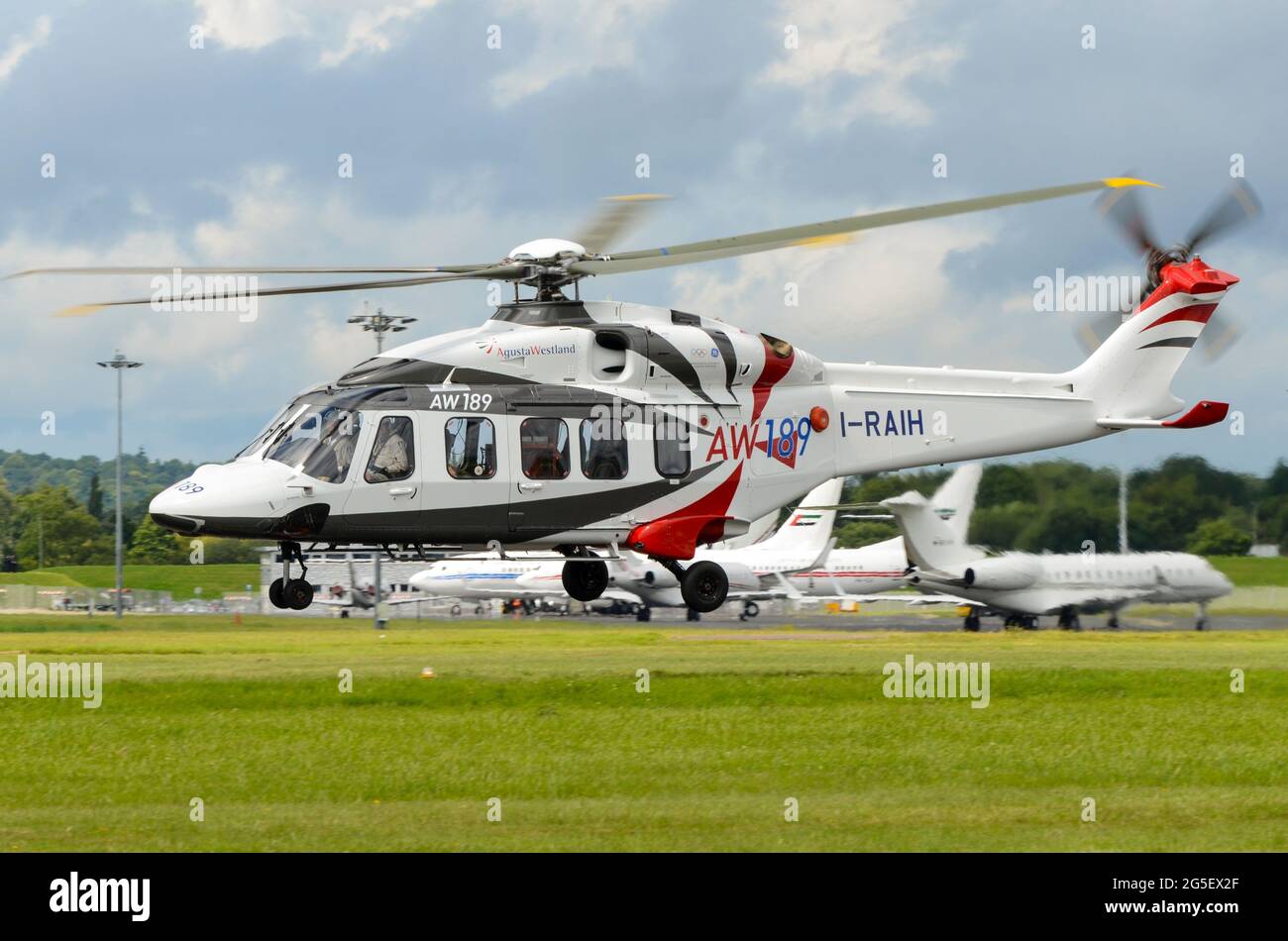 AgustaWestland AW189 helicopter I-RAIH at the Farnborough International ...
