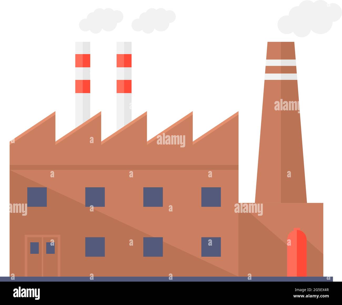 Factory isolated icon on white background. Flat vector illustration ...